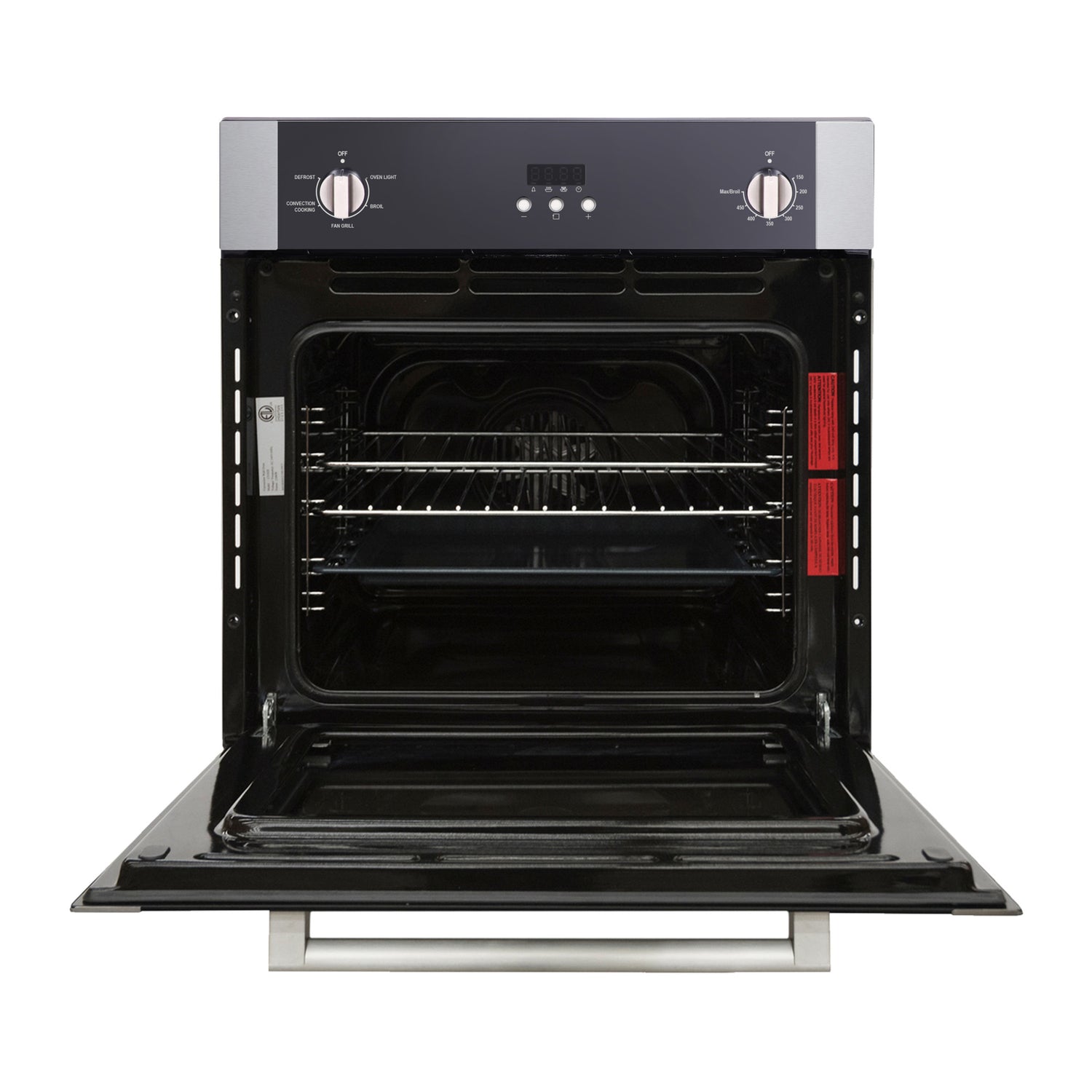 The Magic Chef 24-Inch Built-In Wall Oven has a sleek stainless steel ...